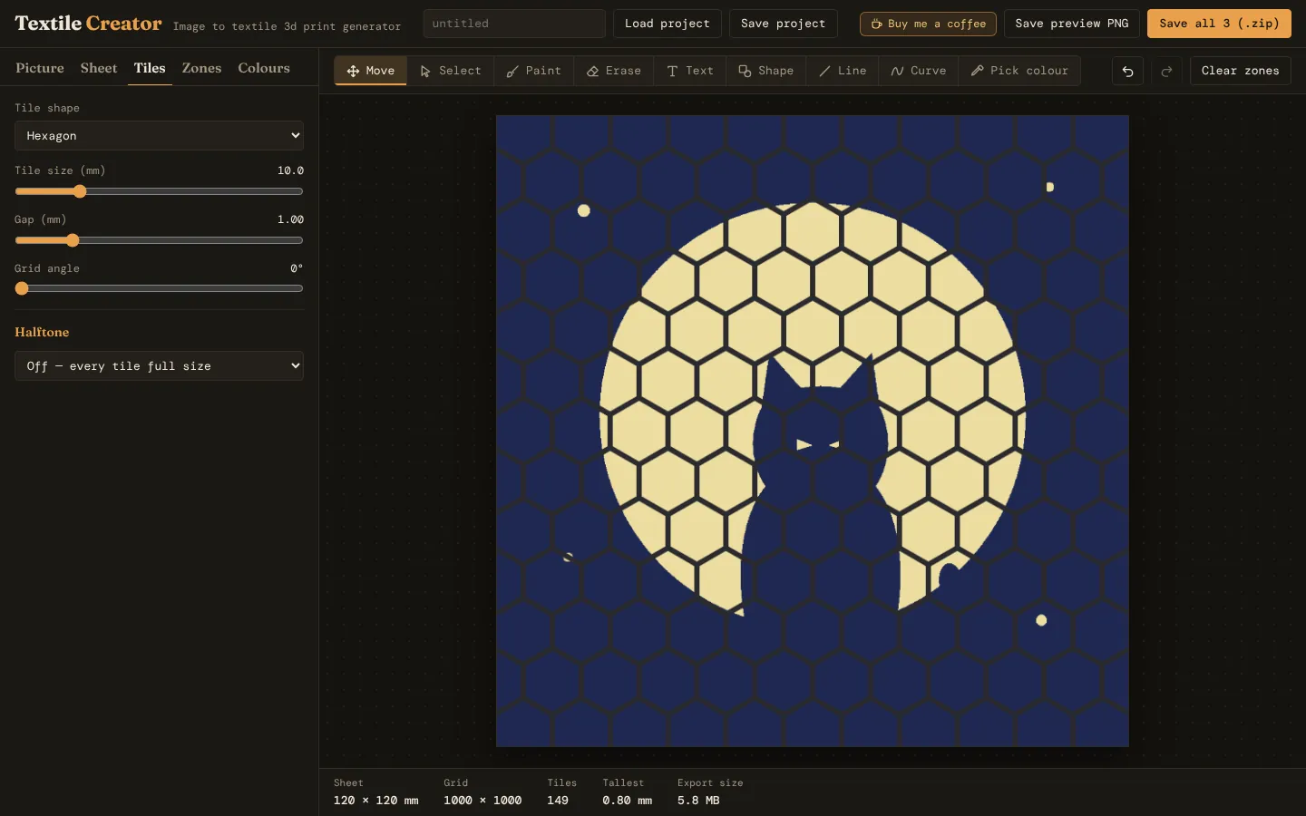 Textile Creator: Print a picture onto fabric mesh in several colours ...
